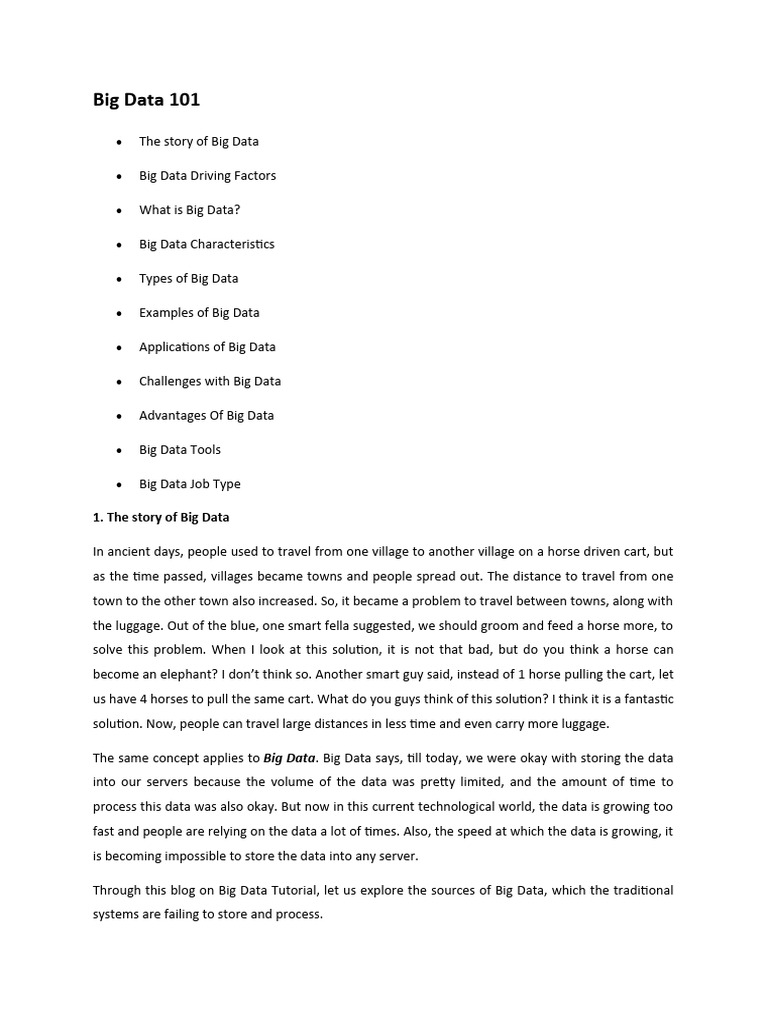 Big Data 101 | PDF | Big Data | Apache Hadoop
