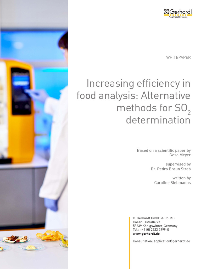 Efficient SO2 Analysis in Food Testing | PDF | Sulfur Dioxide ...