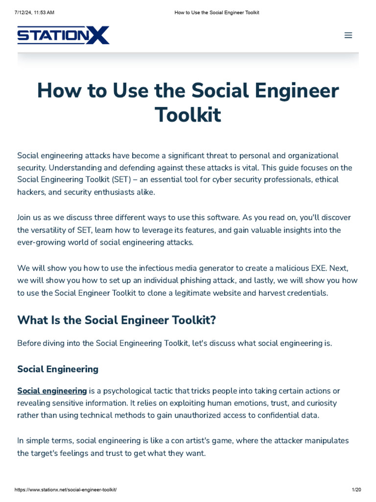 The Social Engineer Toolkit | PDF | Phishing | Computer Security