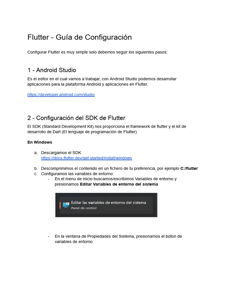Flutter - Guía de Configuración | PDF | Android (sistema operativo) | Ios