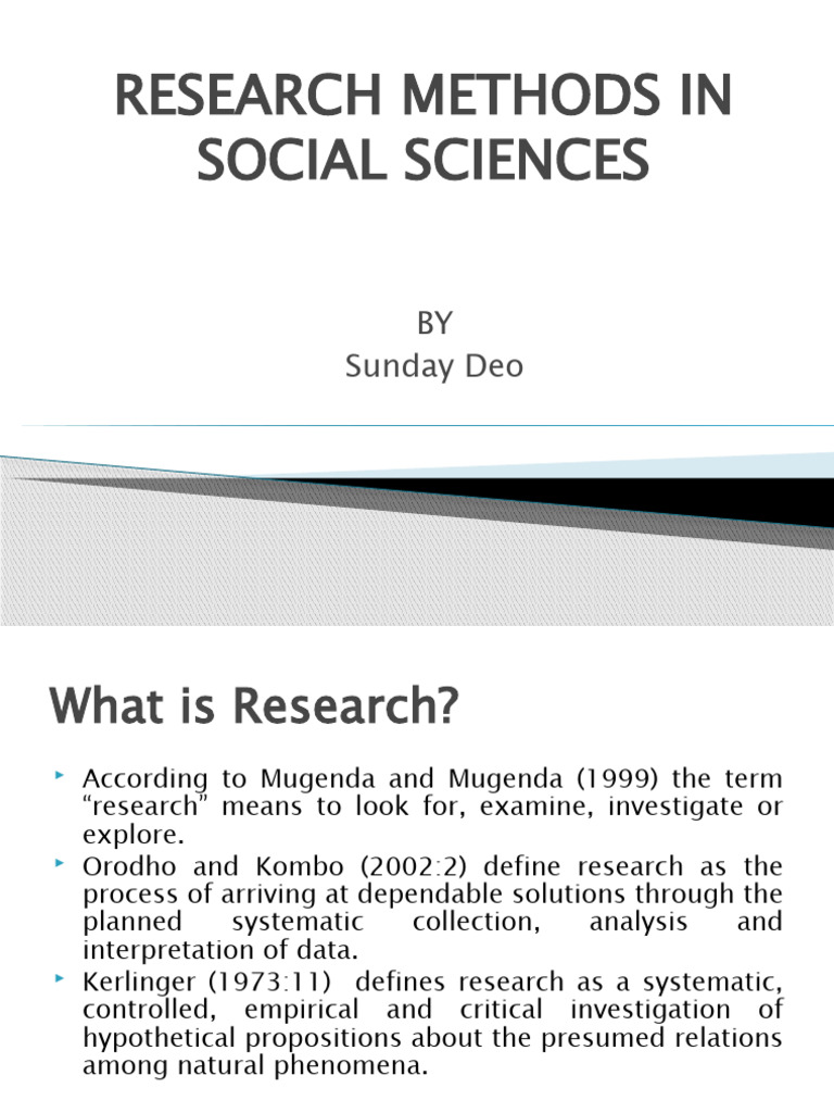 Lecture 1 RESEARCH METHODS IN SOCIAL SCIENCES | PDF | Theory | Science