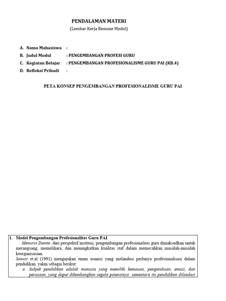 Resume Modul PPG PAI 2025 | PDF