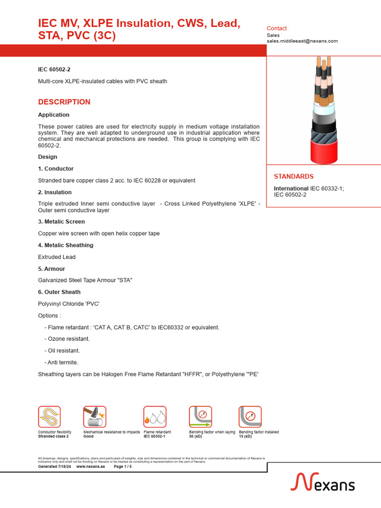Nexans - IEC MV XLPE Insulation CWS Le... | PDF | Insulator ...