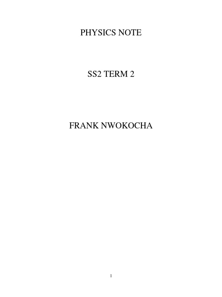 Physics SS2 Term 2 Dec 2023 | PDF | Inductor | Refraction