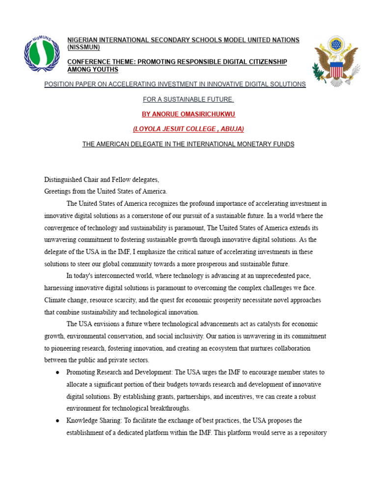 Position Papers | PDF | Sustainability | Sustainable Development