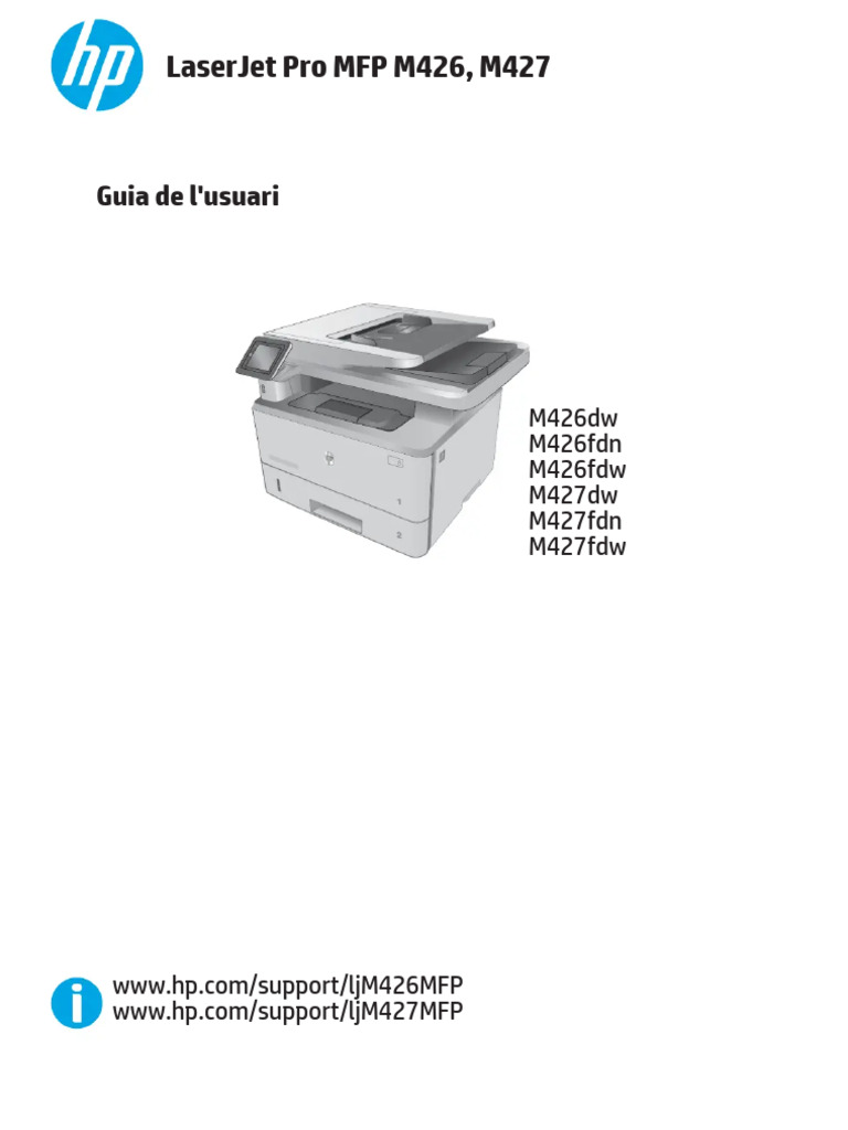 Manual de Usuario HP LaserJet Pro MFP M426 (Español - 190 Páginas) | PDF