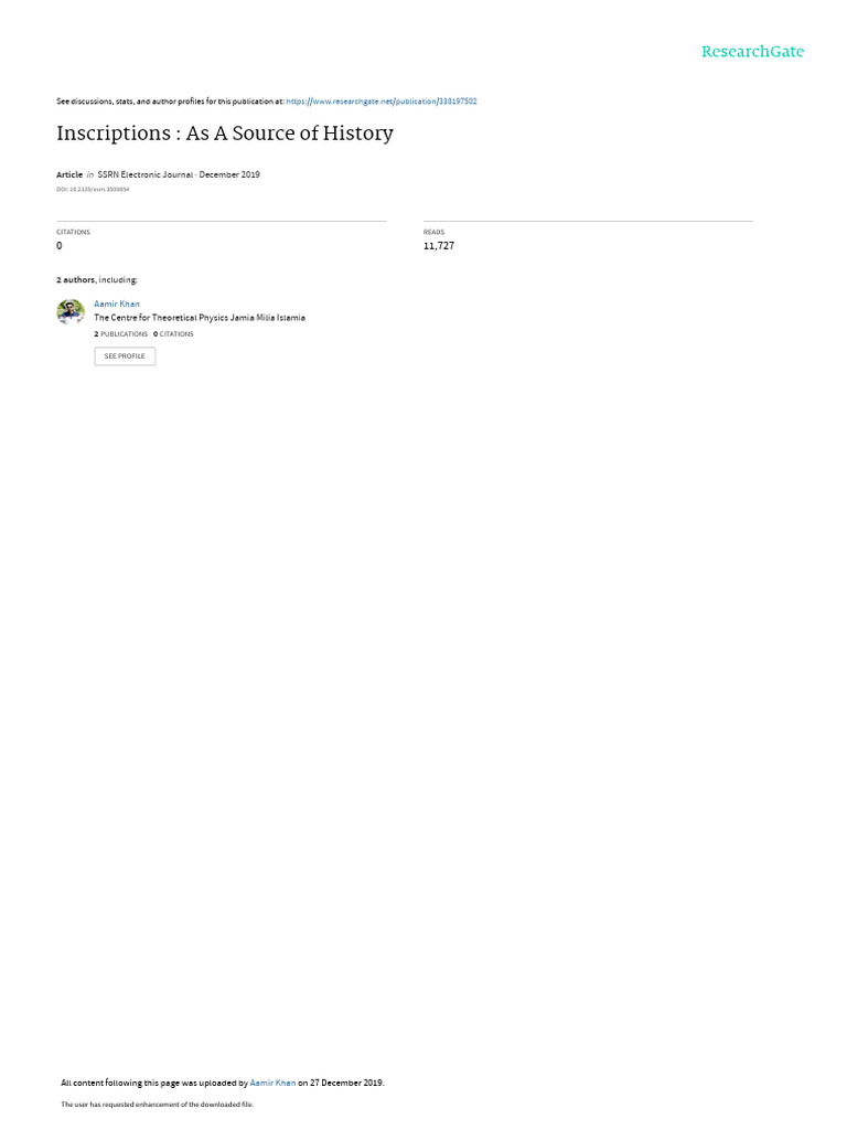 Inscriptions As A Source of History | PDF