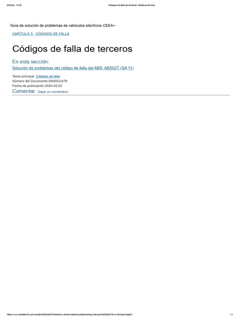 Códigos de falla en vehículos eléctricos | PDF