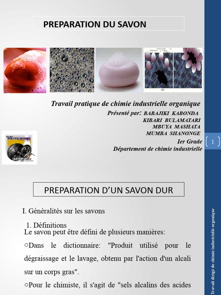 TP Préparation D'un Savon Dur (Groupe 8) | PDF | Savon | Chimie