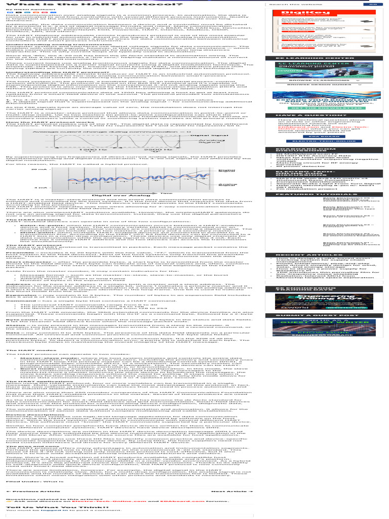 Understanding the HART Protocol | PDF | Computer Science | Data ...