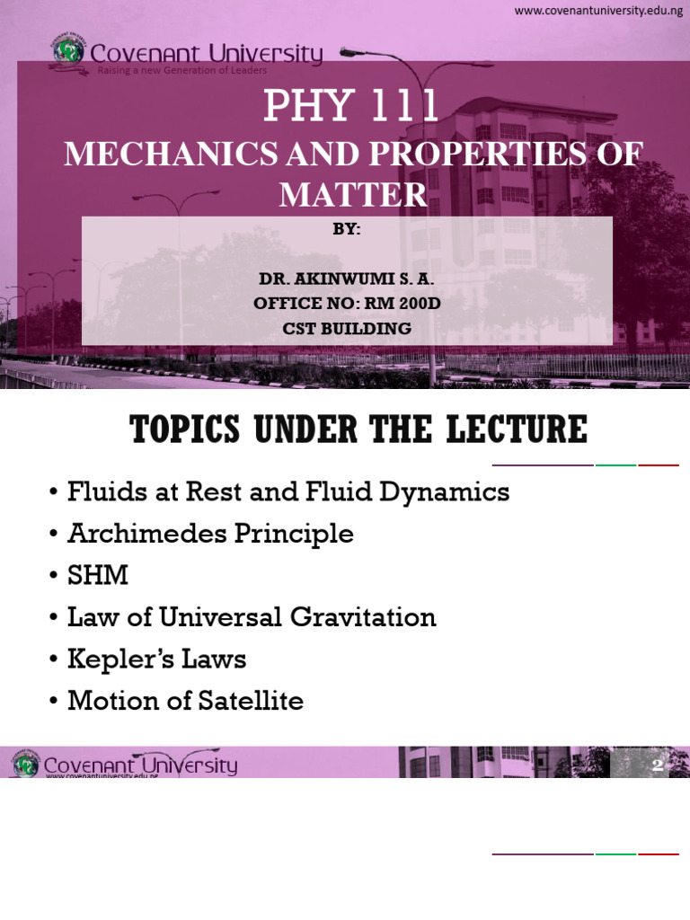 Phy 111 Fluid at Rest and Fluid Dynamics | PDF | Buoyancy | Pressure