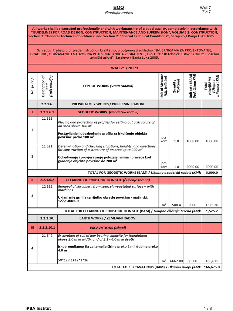 Predračun Zid 7 | PDF