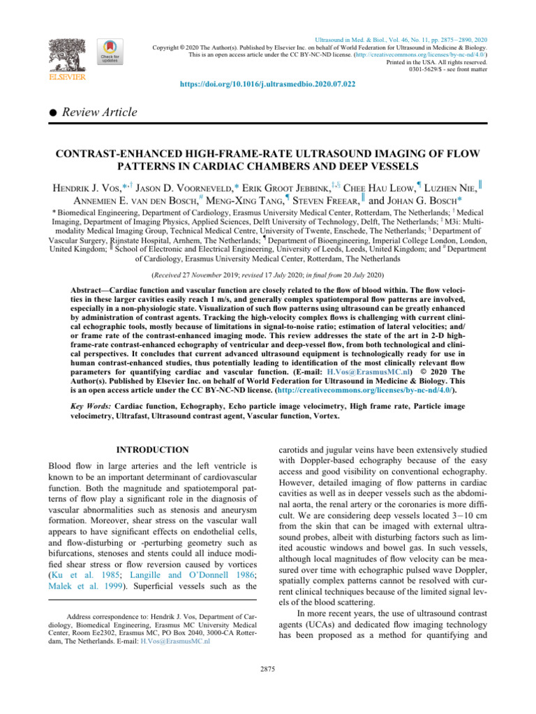 Contrast Enhanced High Frame Rate Ultrasound Imagi | PDF | Medical ...