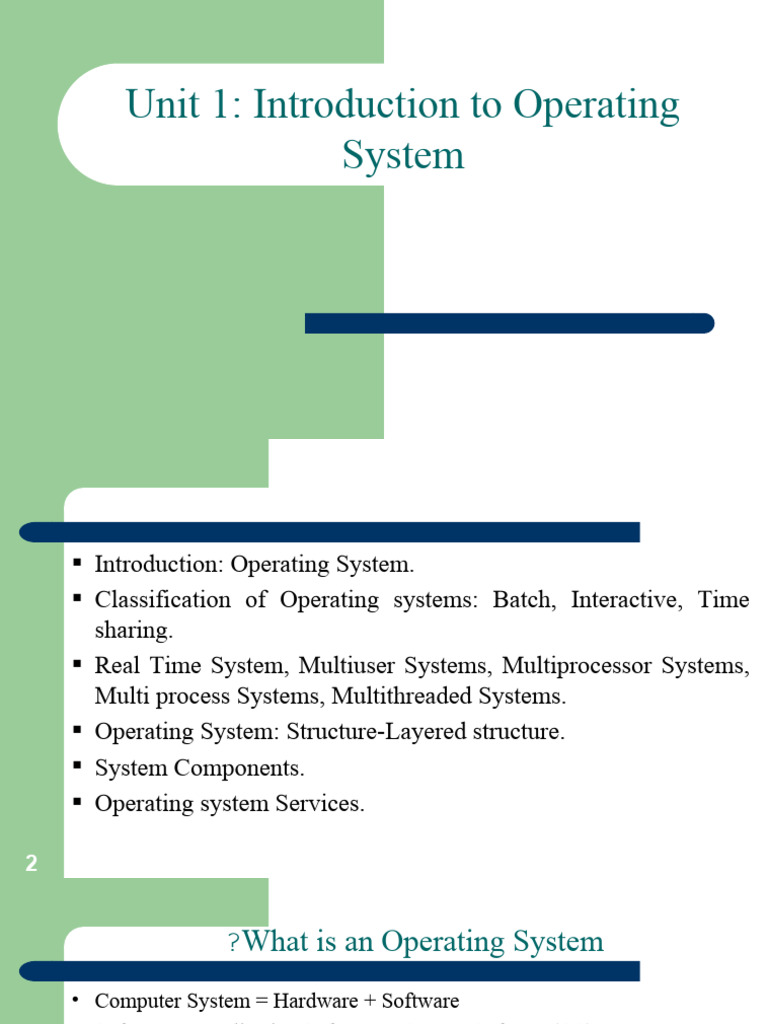 OS Unit 1 | PDF | Kernel (Operating System) | Operating System