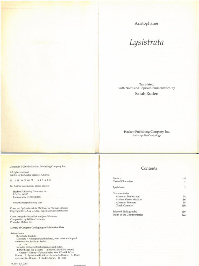 Lysistrata Full Script | PDF