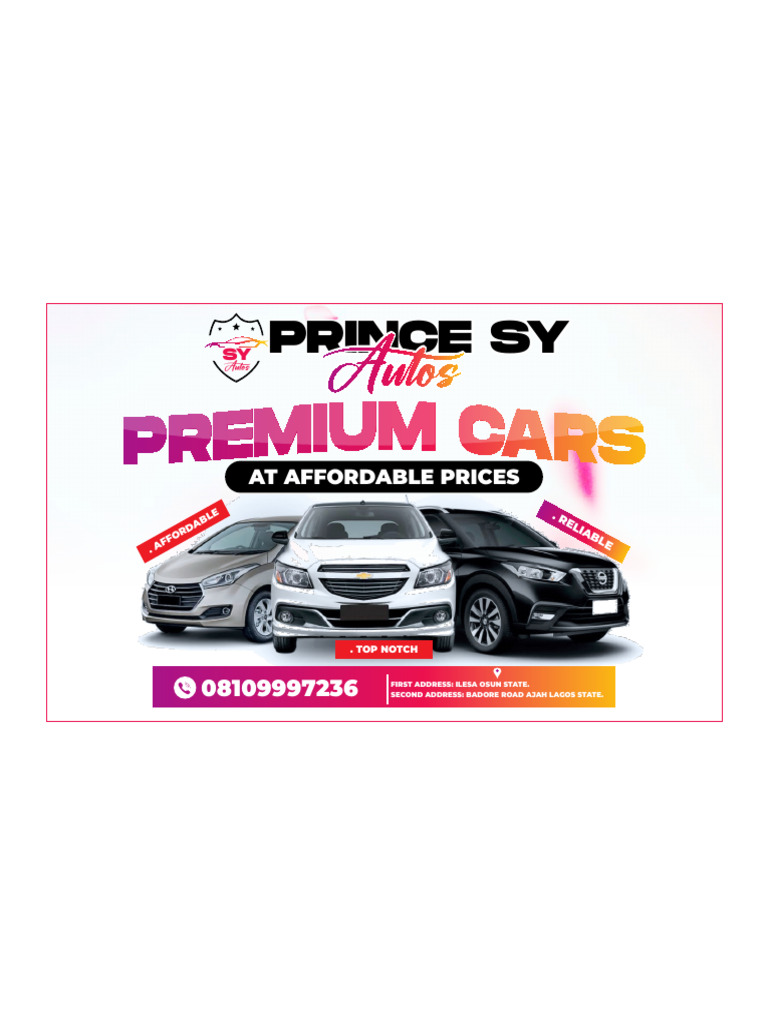 Prince Sy Autos | PDF