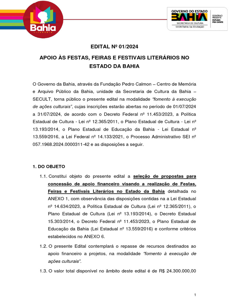 Modelo de Edital - Festas - Feiras - e - Festivais - Literarios | PDF ...