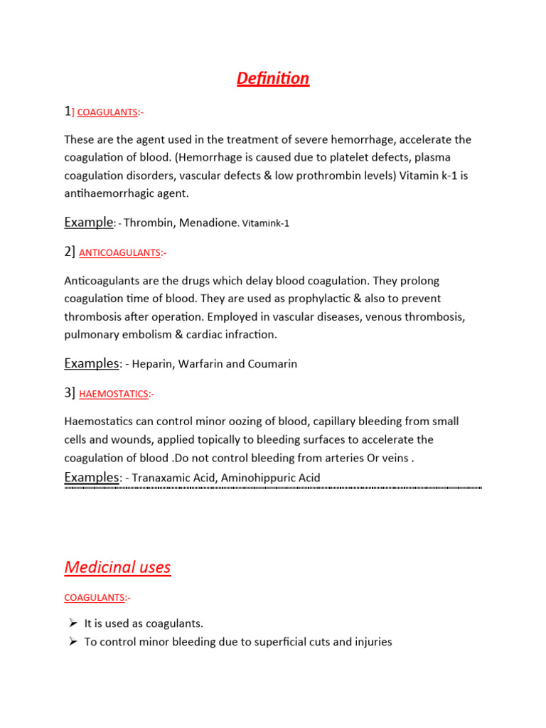 Overview of Coagulants and Anticoagulants | PDF | Thrombosis | Coagulation