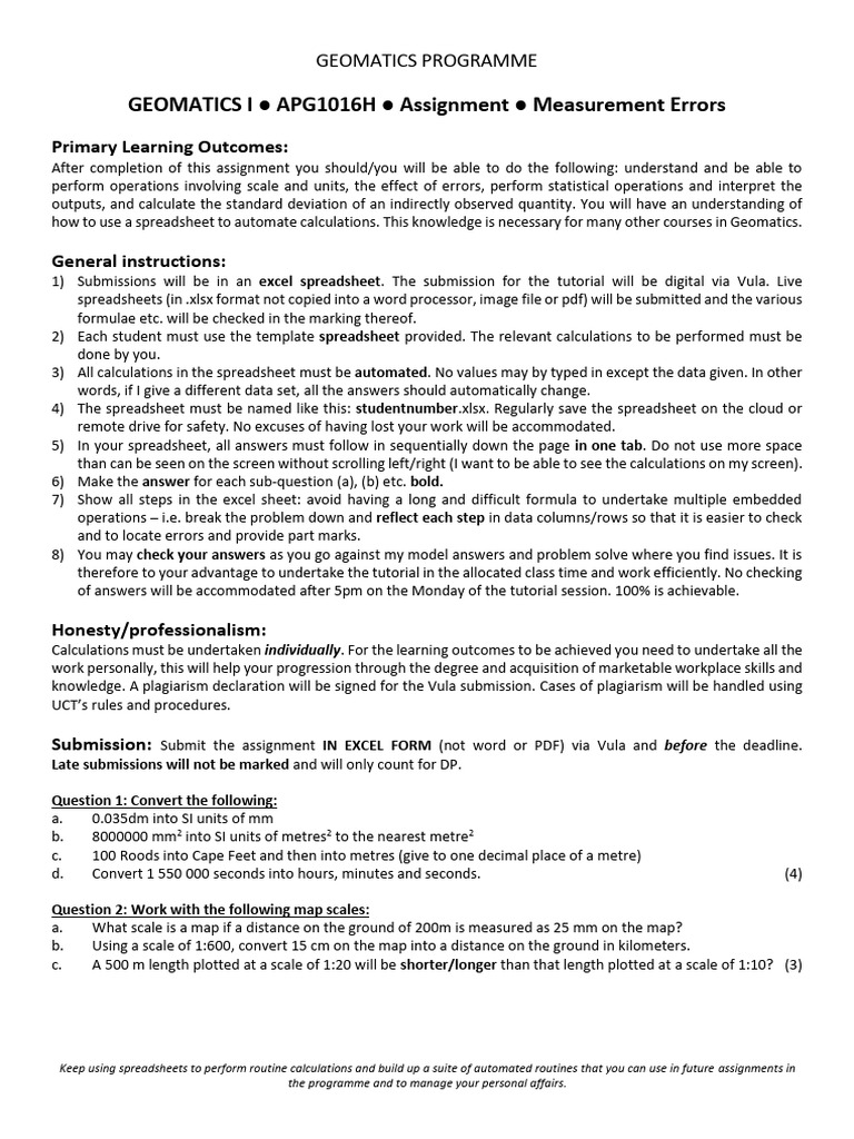 Ass Measurement Errors - 2023 | PDF | Spreadsheet | Errors And Residuals