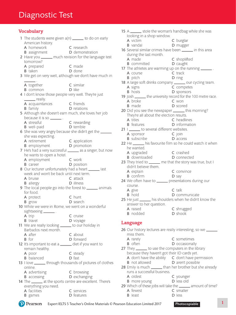 CB 5 Diagnostic Test ielts | PDF