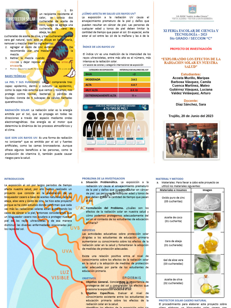 Triptico Final | PDF | Radiación | Ultravioleta
