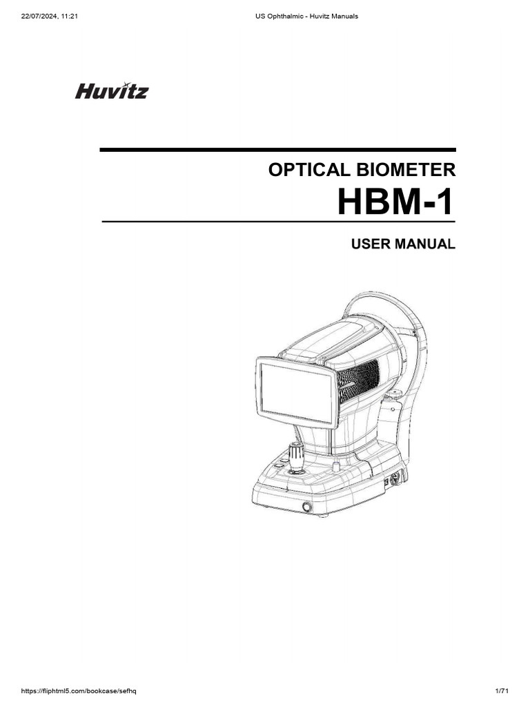 HBM-1 BIOMETER US Ophthalmic - Huvitz Manuals | PDF