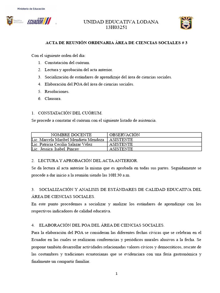 Acta 3 | PDF | Crecimiento personal y profesional