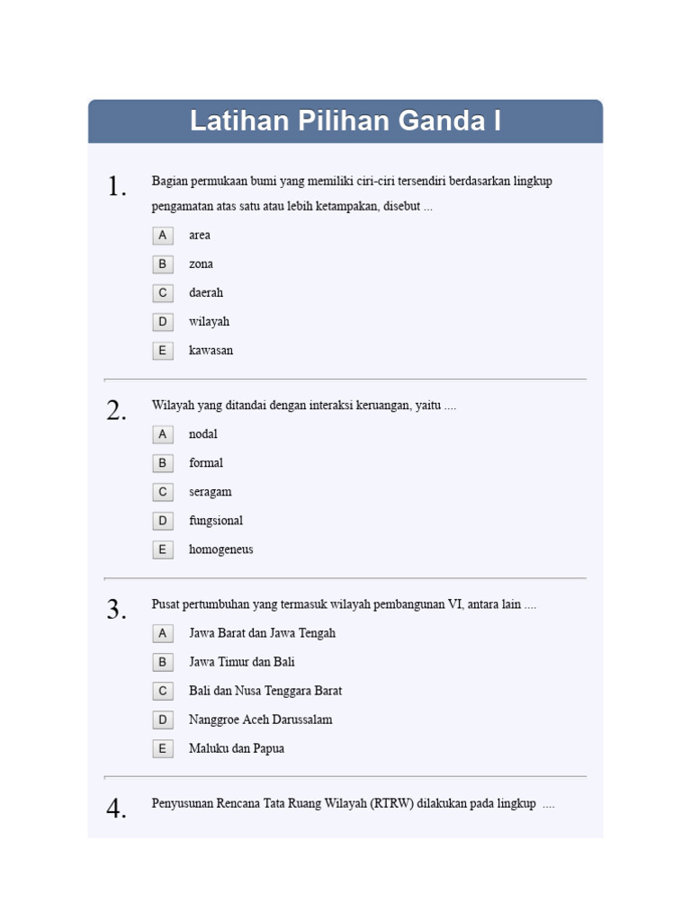 Geografi - Xii - 3.1-Latihan Soal Ok | PDF | Perjalanan