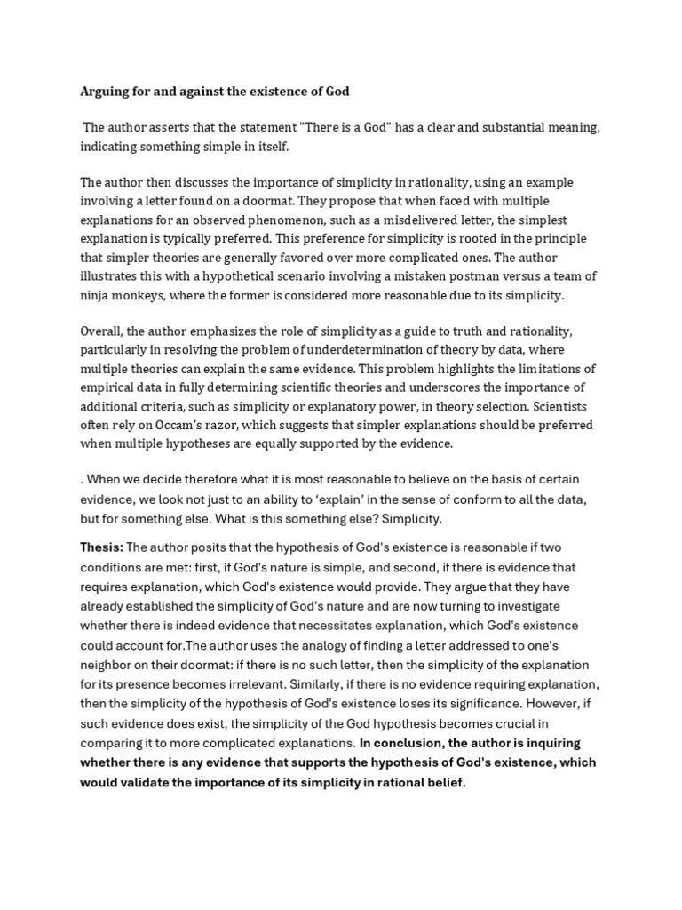 Idea of God Final Notes | PDF | Existence Of God | Deductive Reasoning