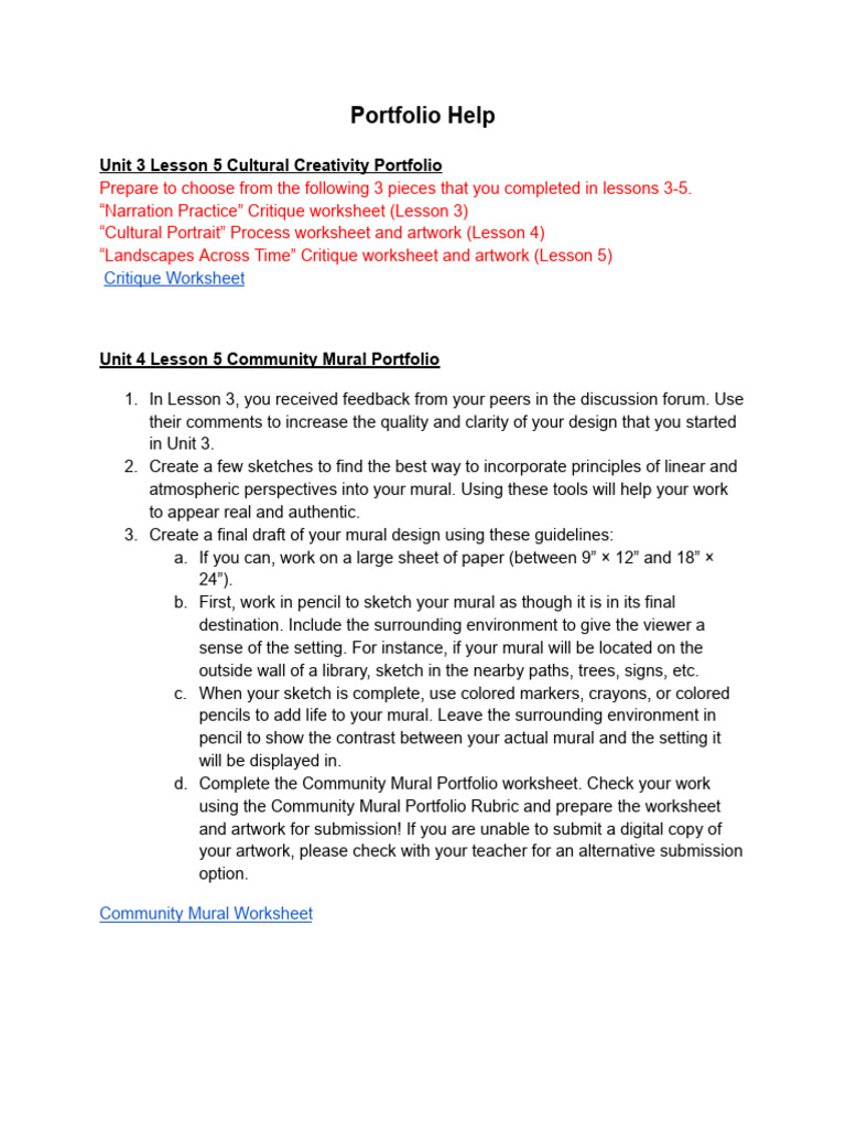 Art 6 B Course Resources | PDF | Mural | Worksheet