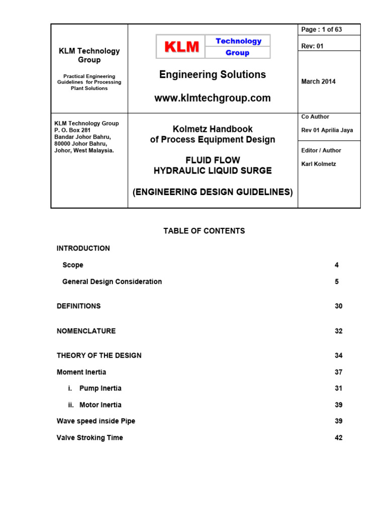 ENGINEERING DESIGN GUIDELINES Fluid Flow Hydraulic Surge Rev1.3web ...