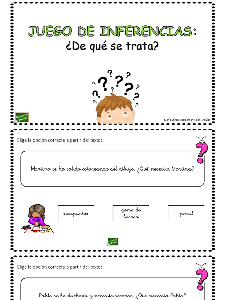 Juego de Inferencias para Niños | PDF