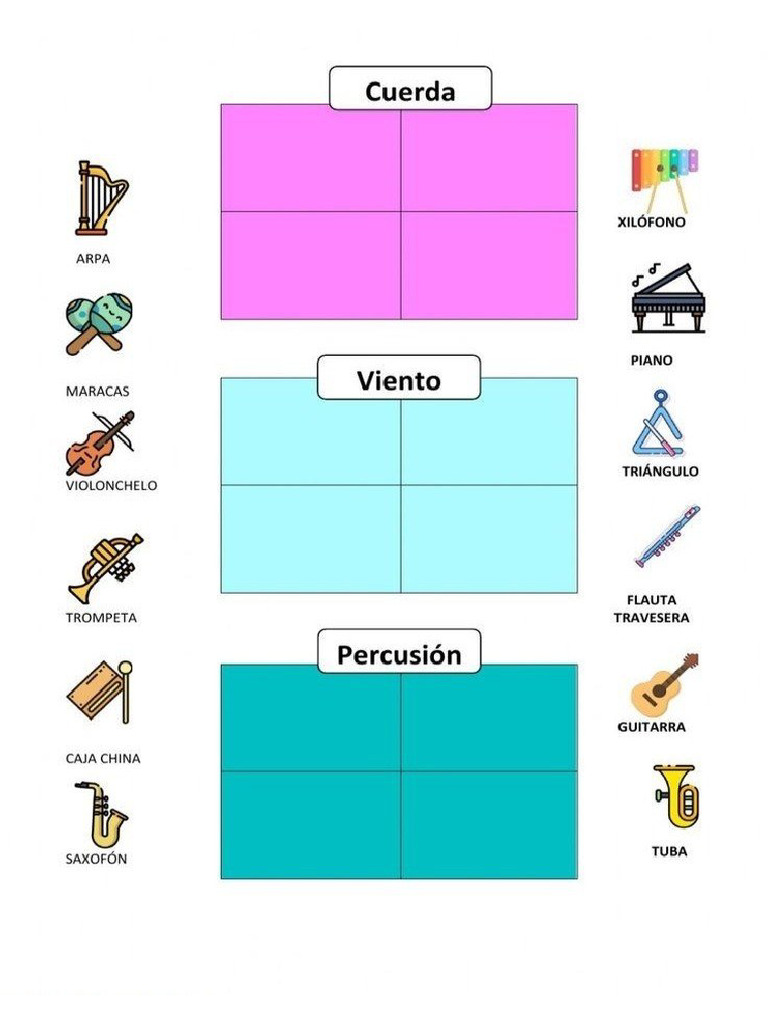 Familia de Instrumentos Musicales 1° | PDF