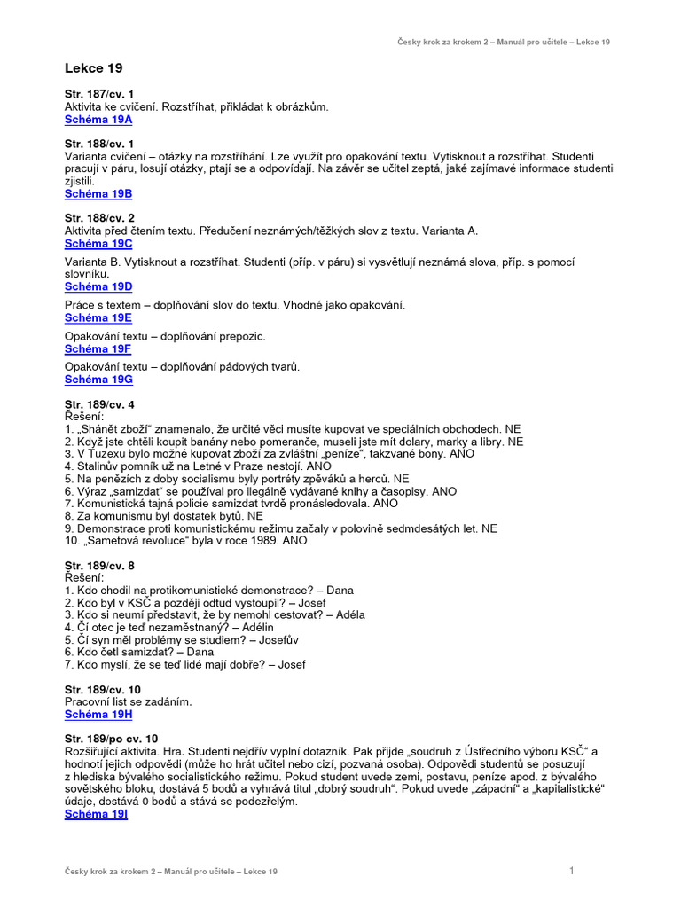 Ucitele Cesky Krok Za Krokem 2 19 | PDF