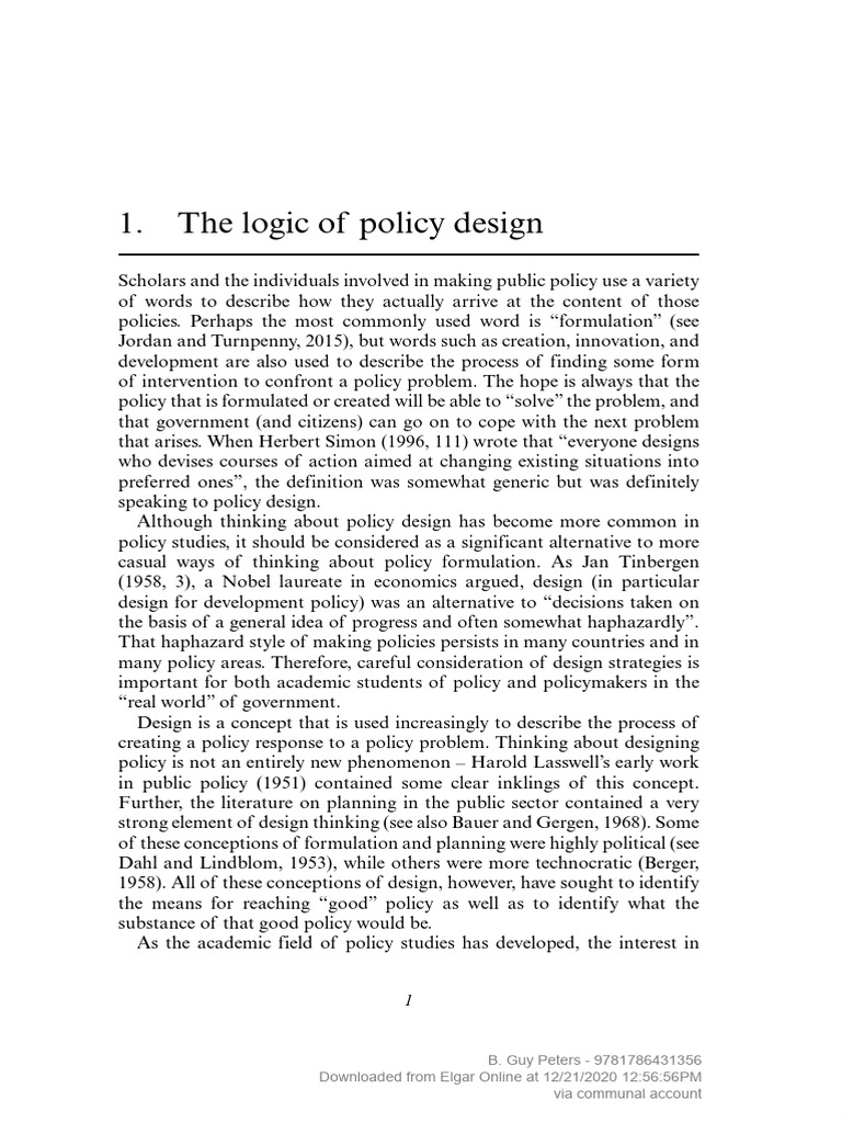 The Logic of Policy Design | PDF | Policy | Democracy