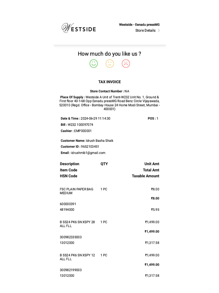 Westside | PDF | Receipt | Money