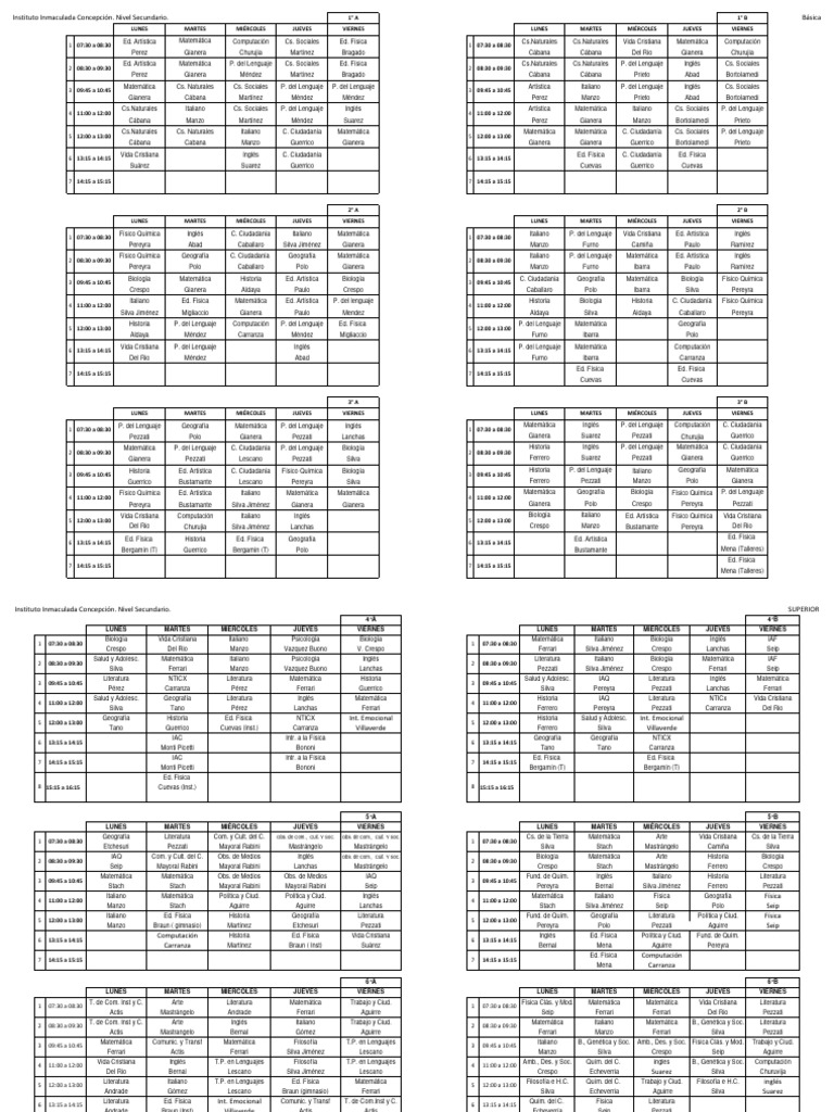 Horarios 2024 IIC | PDF | Science | Observación