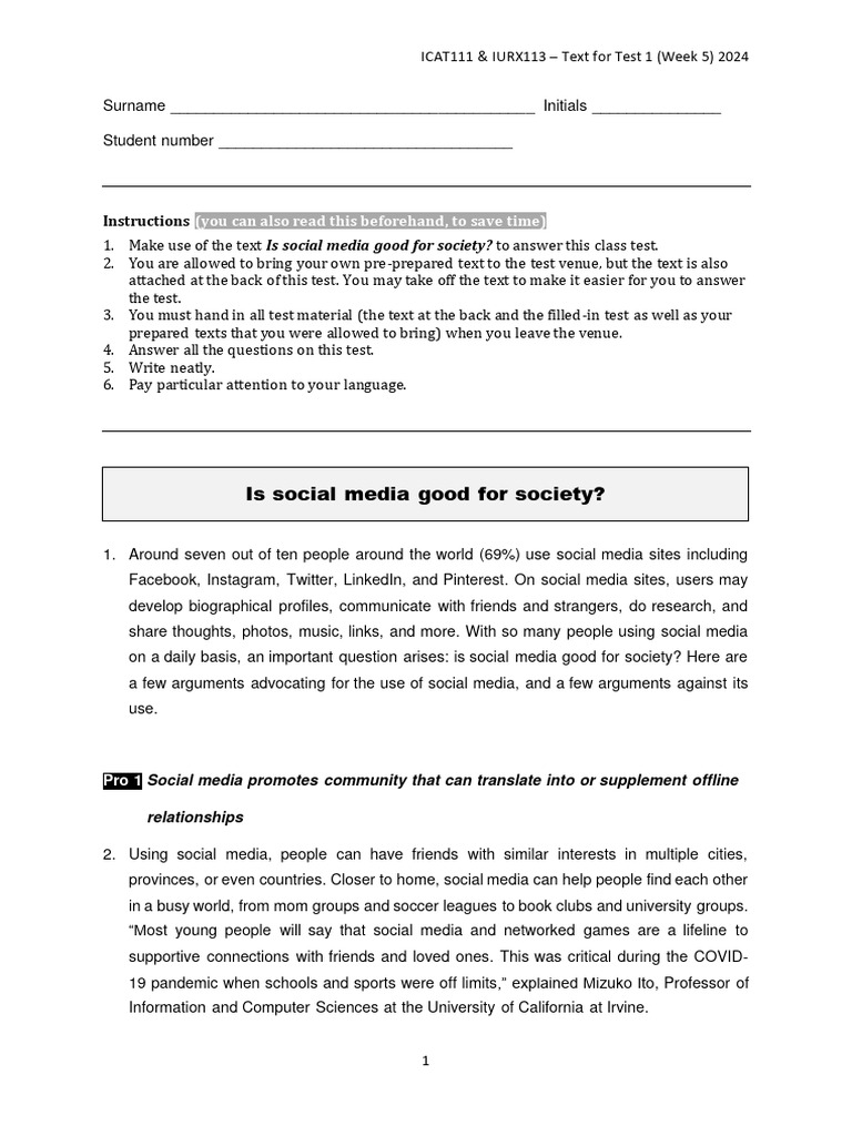 Social Media's Impact: Pros and Cons | PDF | Social Media | Popular ...