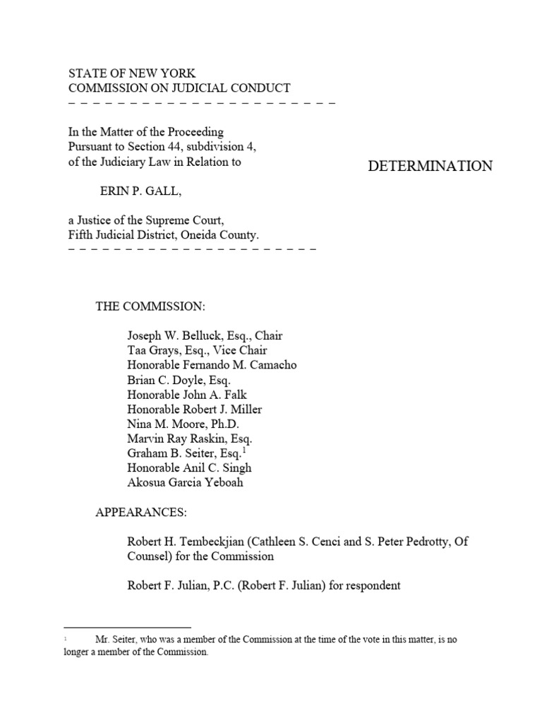 Judicial Misconduct Case: Erin P. Gall | PDF | Restraining Order | Police