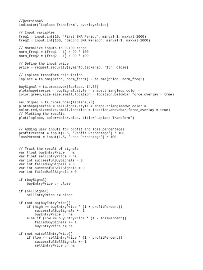 Laplace Strategy Gold (Morindok) V1 | PDF | Laplace Transform