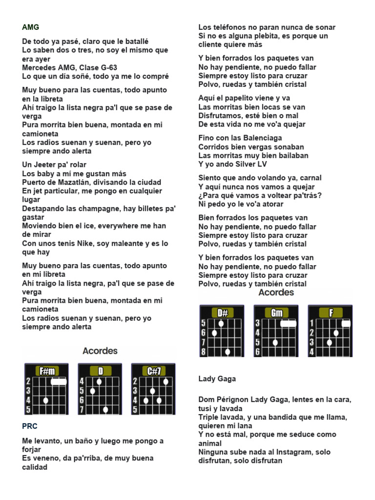 Letras Song Acordes | PDF