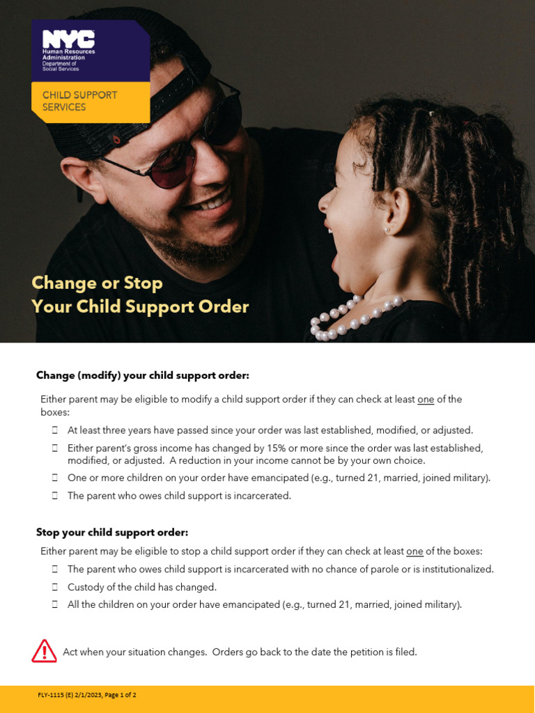 FLYER Change or Stop Child Support | PDF | Child Support | Social ...