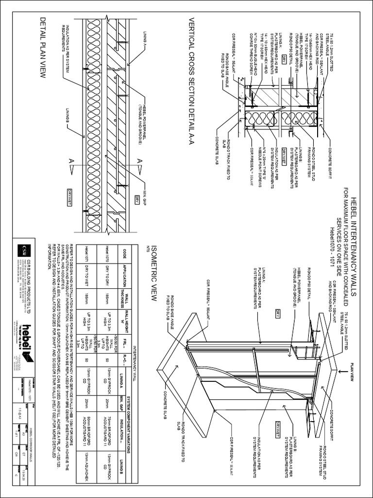 Intertenancy Walls Hebel 1070 1071 | PDF | Screw | Drywall