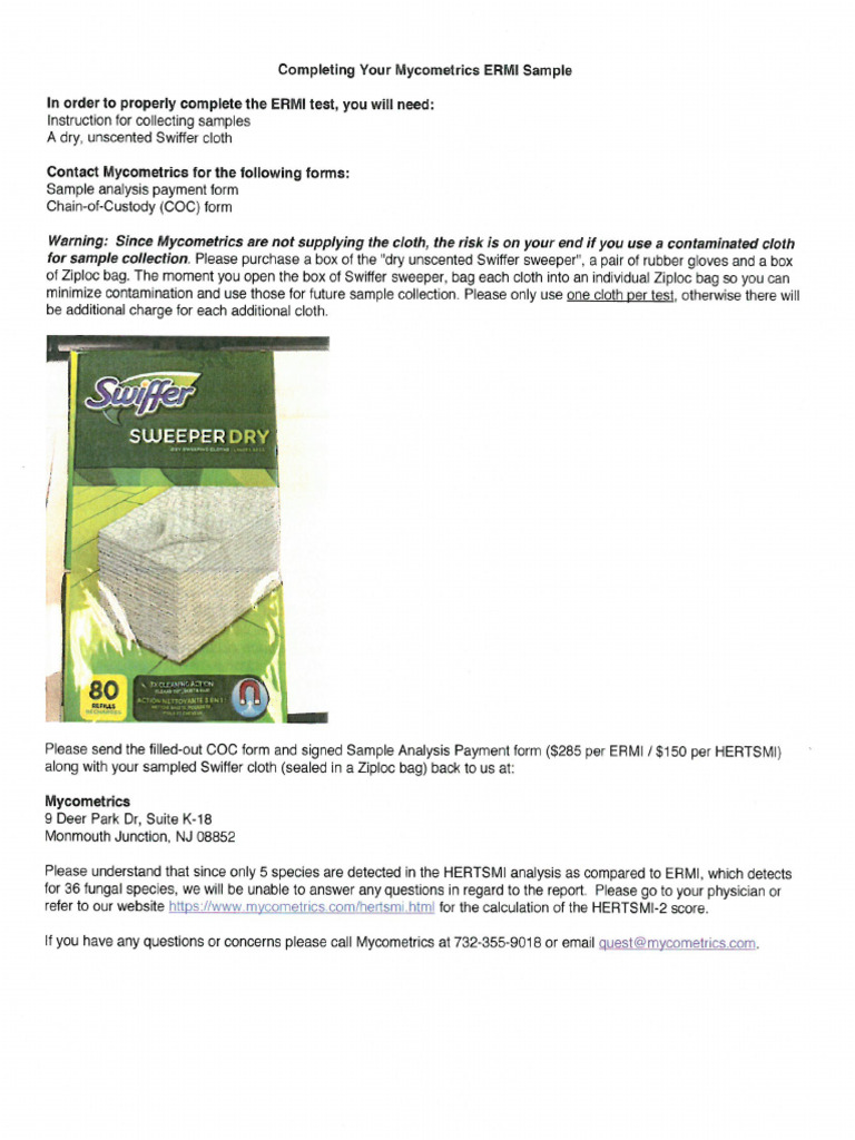 Mycometrics ERMI Instructions | PDF