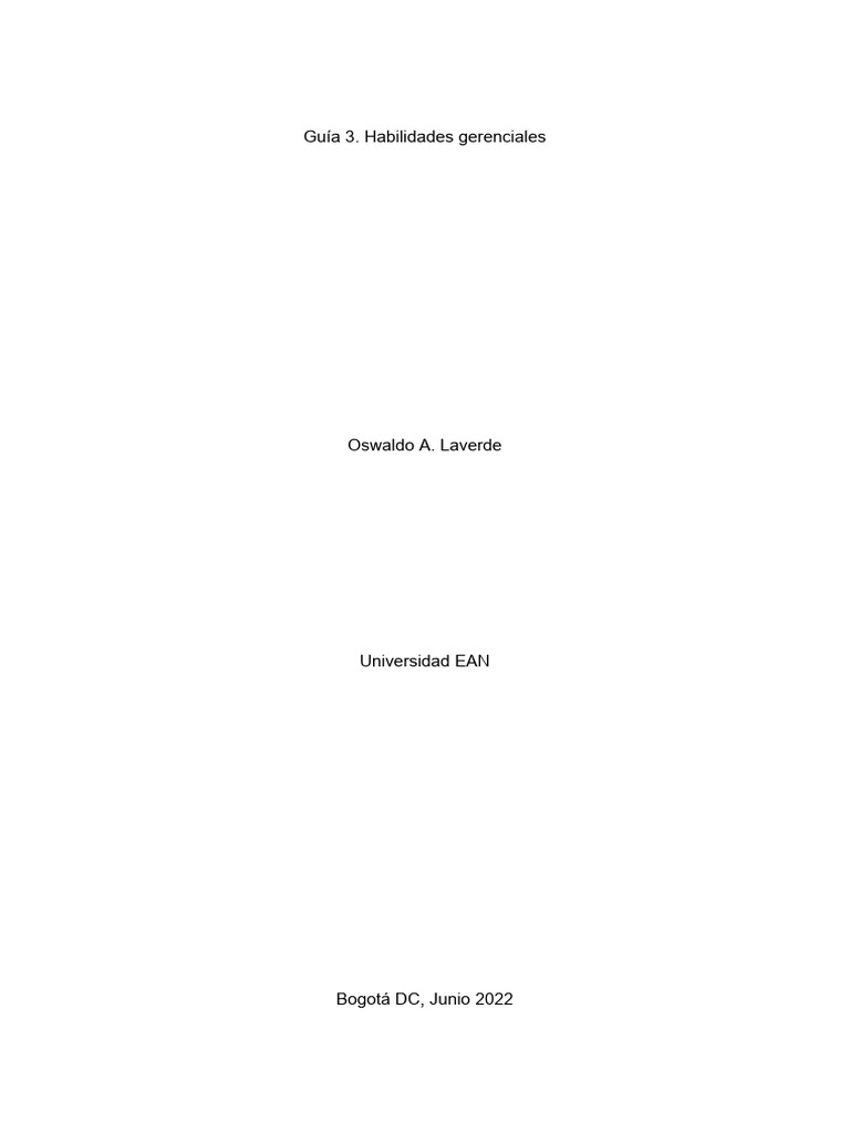 Habilidades Gerenciales Guia 3 | PDF | Business | Negocios económicos