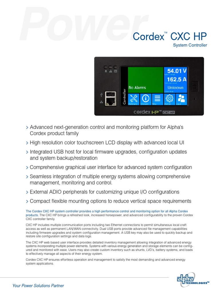 Cordex_CXC_HP_Rev B | PDF | Graphical User Interfaces | User Interface