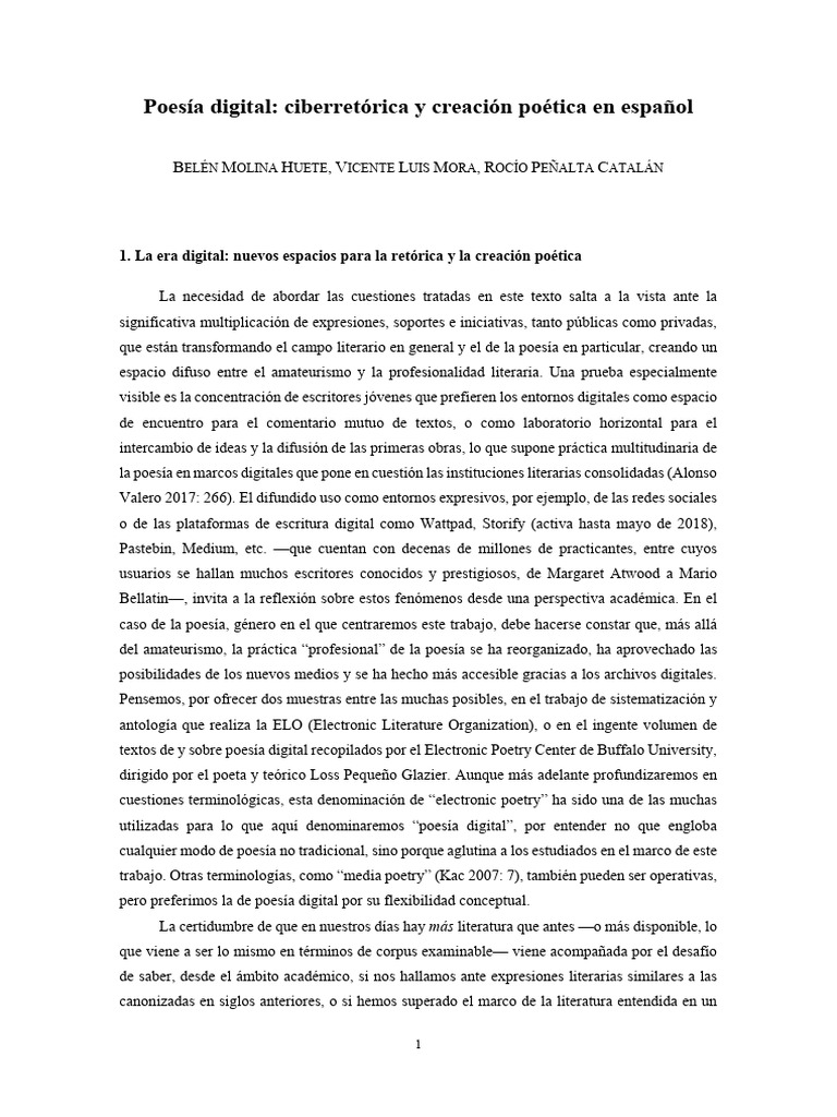 Poesía Digital Cátedra RIUMA | PDF | Poesía | Retórica