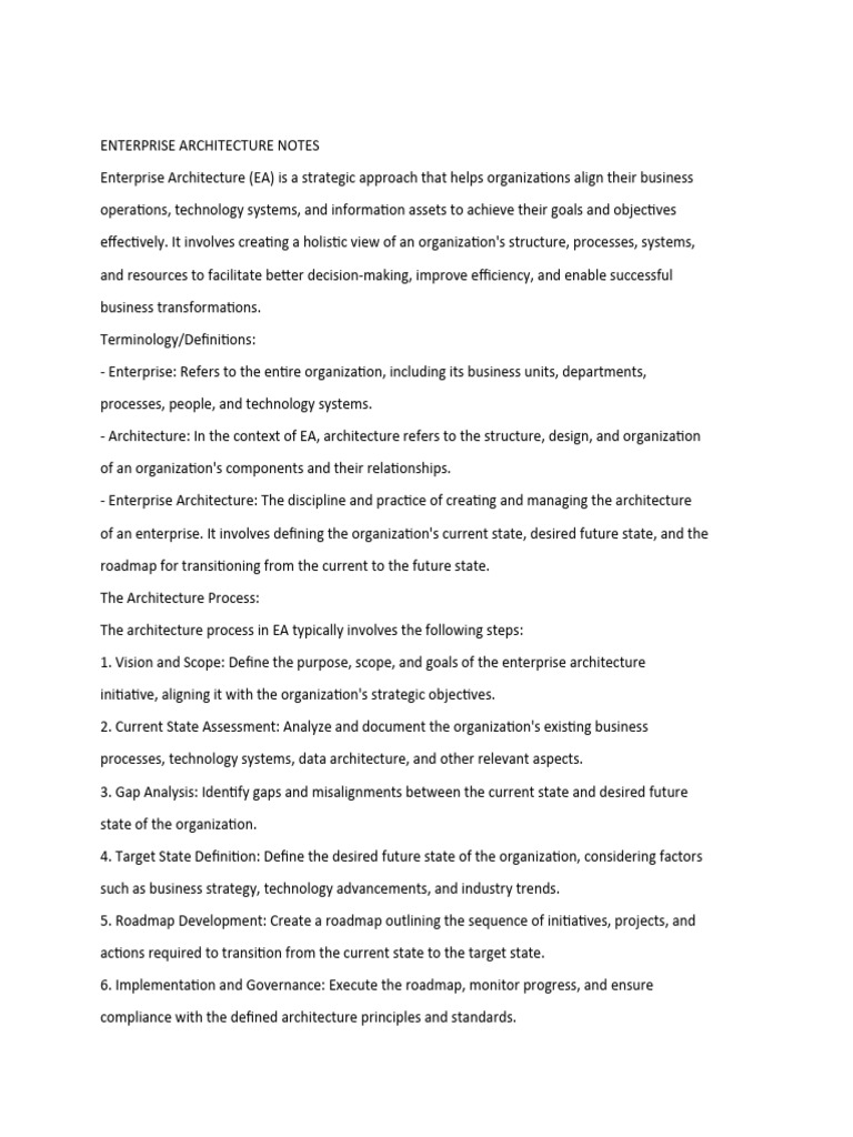 Enterprise Architecture Note1 2 | PDF | Enterprise Architecture | Software Architecture
