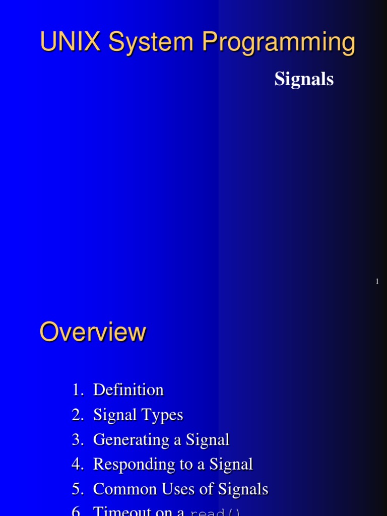 UNIX Signals | PDF | Unix | Digital Technology