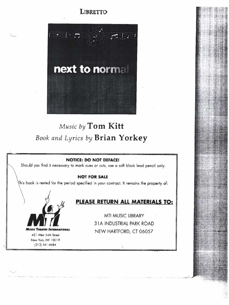 Next To Normal Libretto-Rotated | PDF